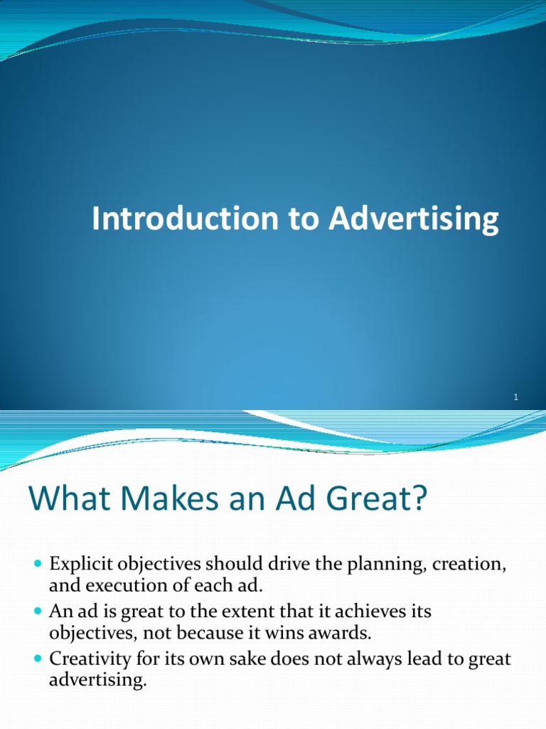 Introduction To Advertising | PDF | Advertising | Target Audience