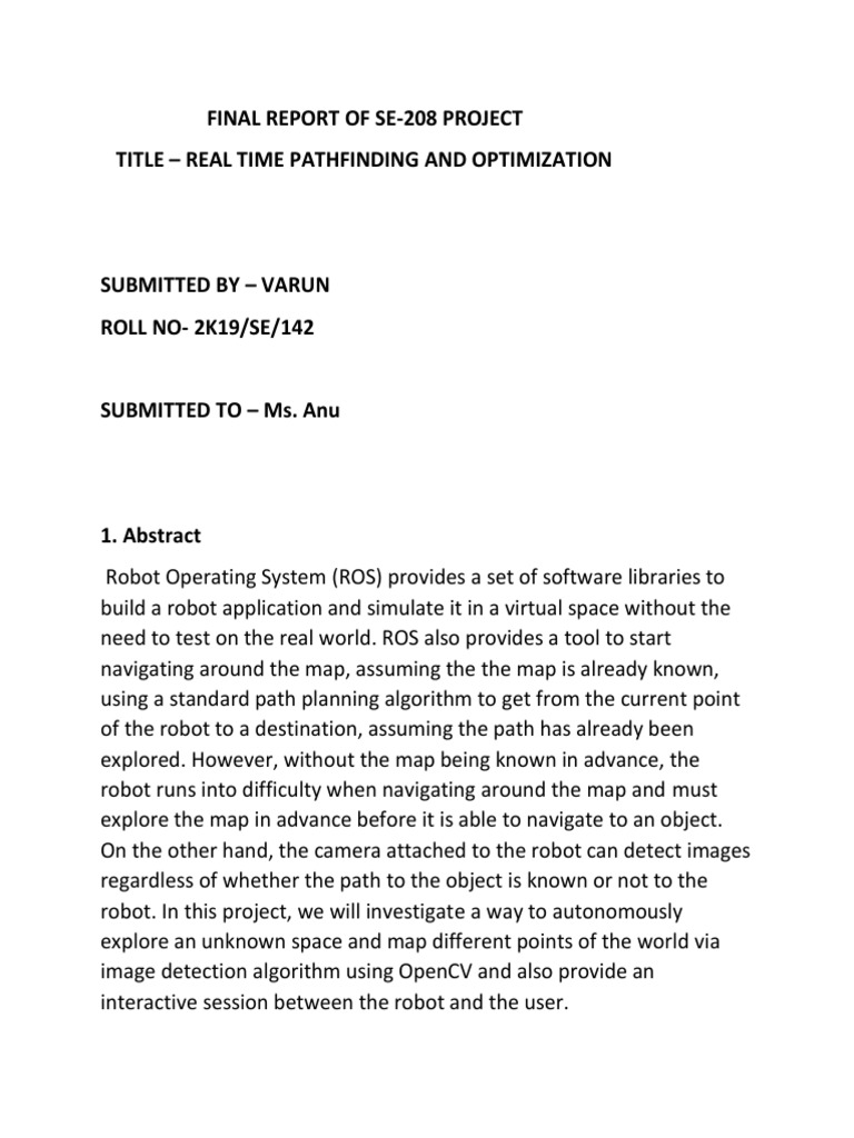 Real-Time Robot Pathfinding Project | PDF | Input/Output | Simulation