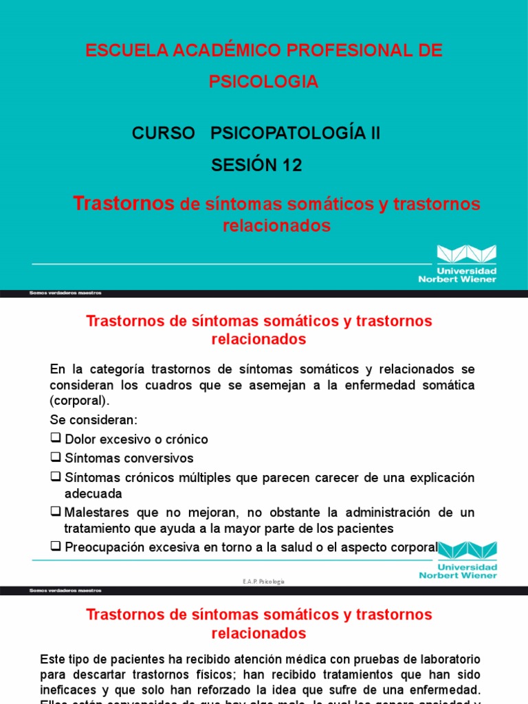 Trastornos Somáticos: Síntomas y Diagnóstico | PDF | Trastorno mental | Ansiedad