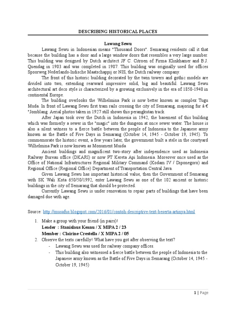 Describing Historical Places | PDF