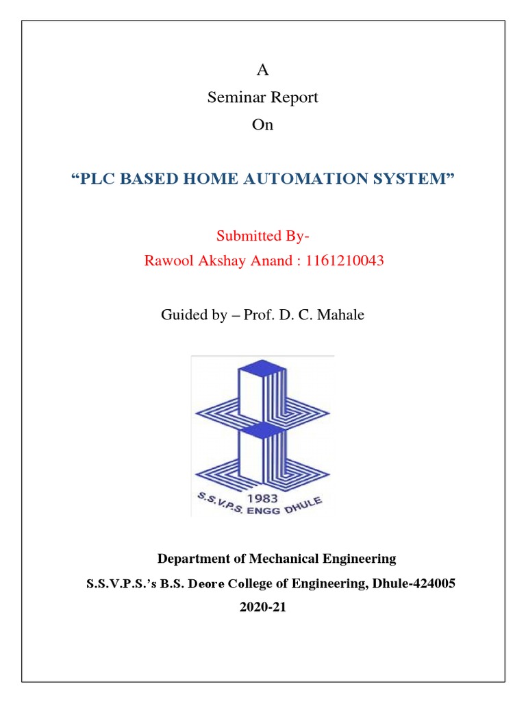 Seminar PLC | PDF | Programmable Logic Controller | Automation