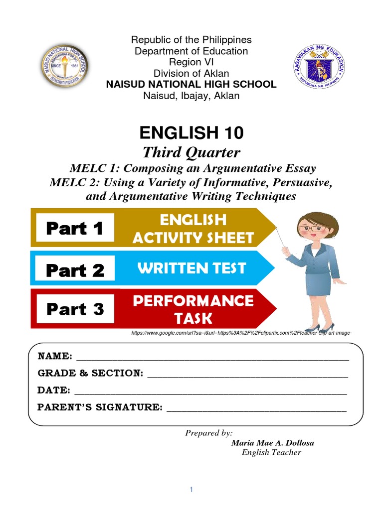 Eng10 Q3 Melc1&2 Combined | PDF | Essays | Argument