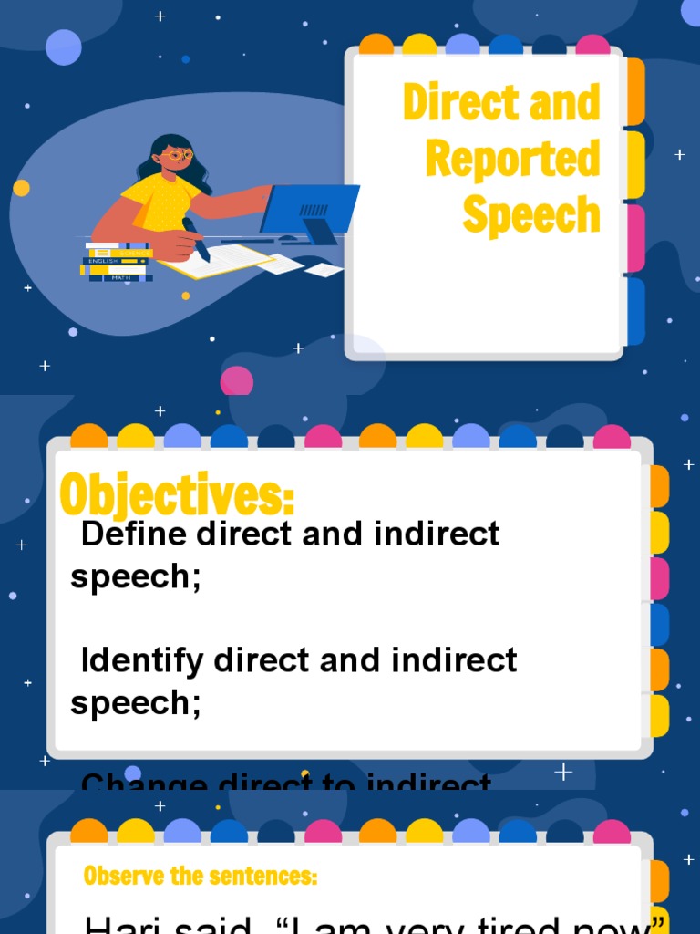Direct and Reported Speech | PDF | Grammatical Tense | Verb