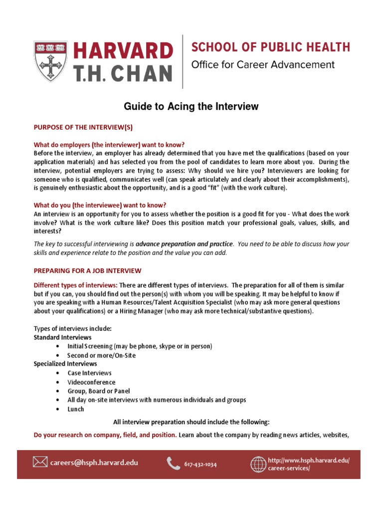 Guide To Acing The Interview | PDF | Interview | Job Interview