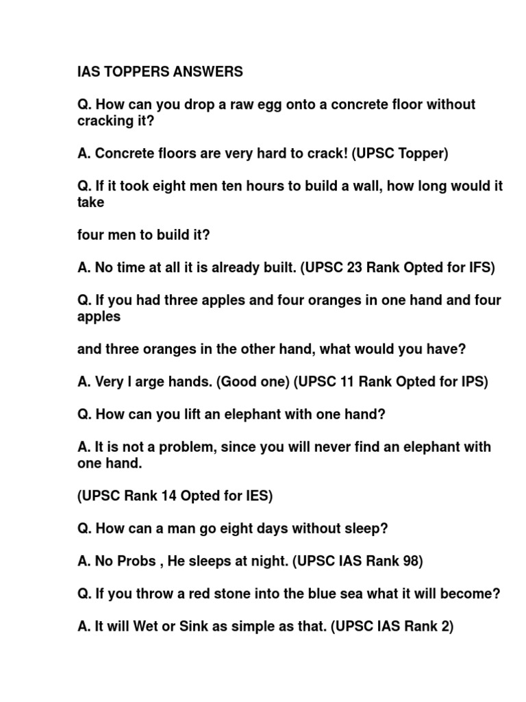IAS Toppers Interview Questions | PDF