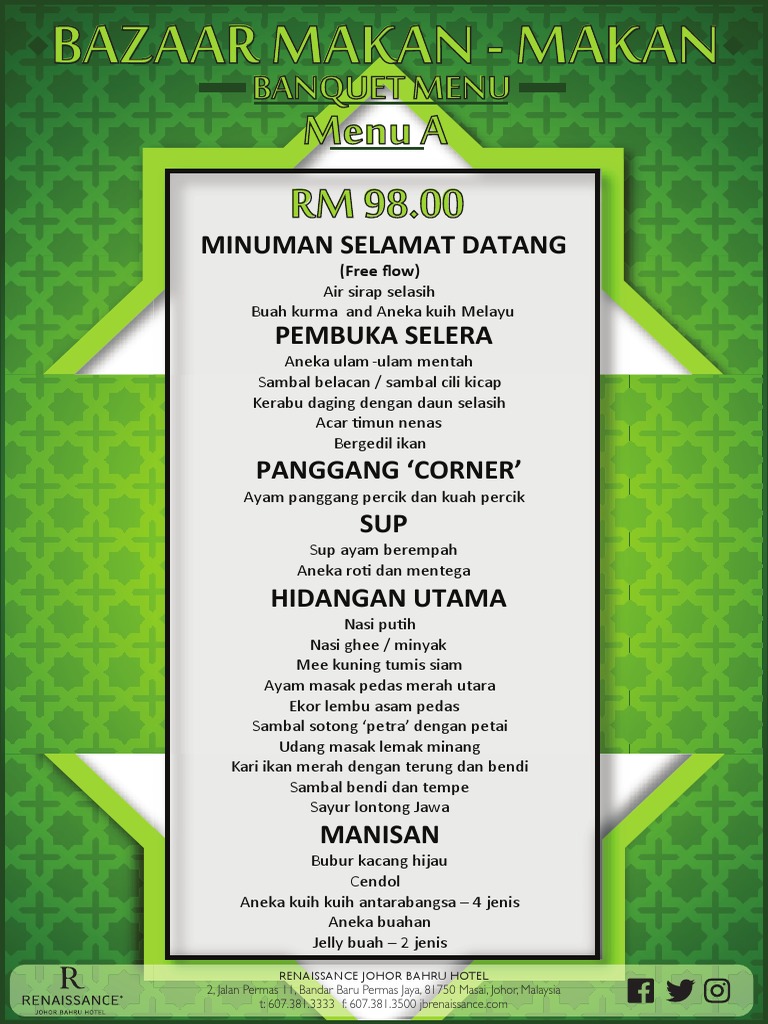 Menu Berbuka Puasa Renaissance Hotel | PDF
