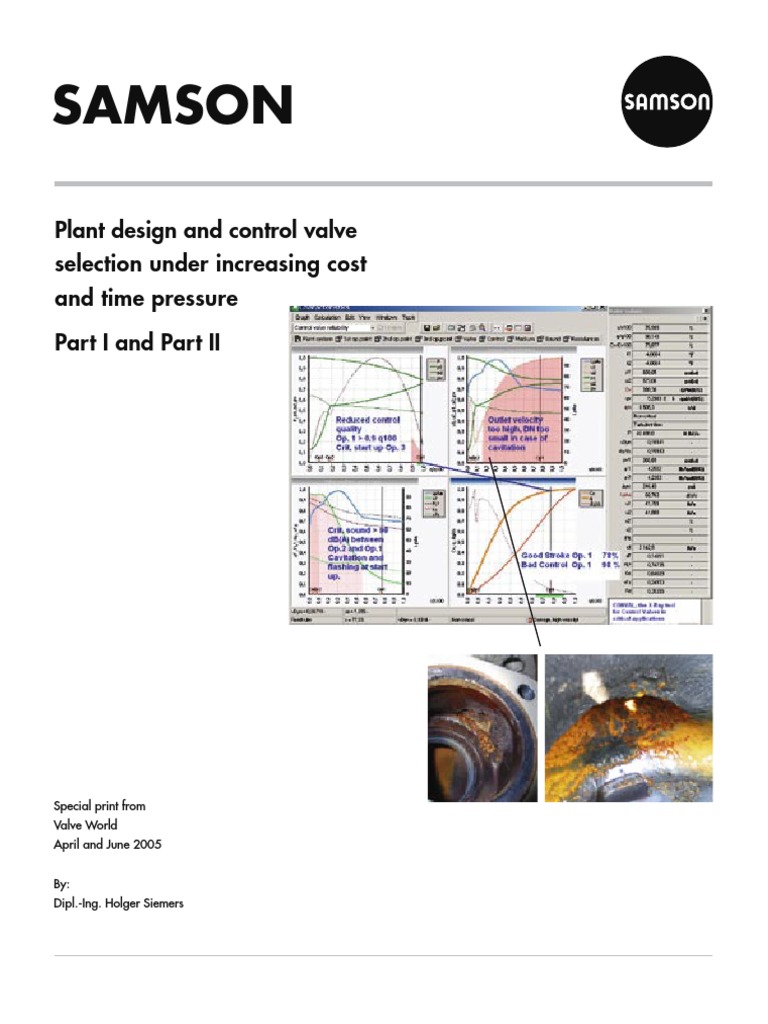 Samson: Plant Design and Control Valve Selection Under Increasing Cost ...