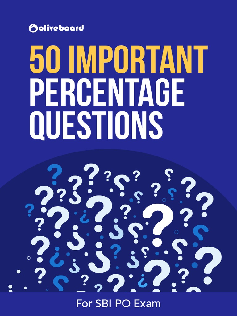 50 Important: Percentage Questions | PDF | Percentage | Consumption ...