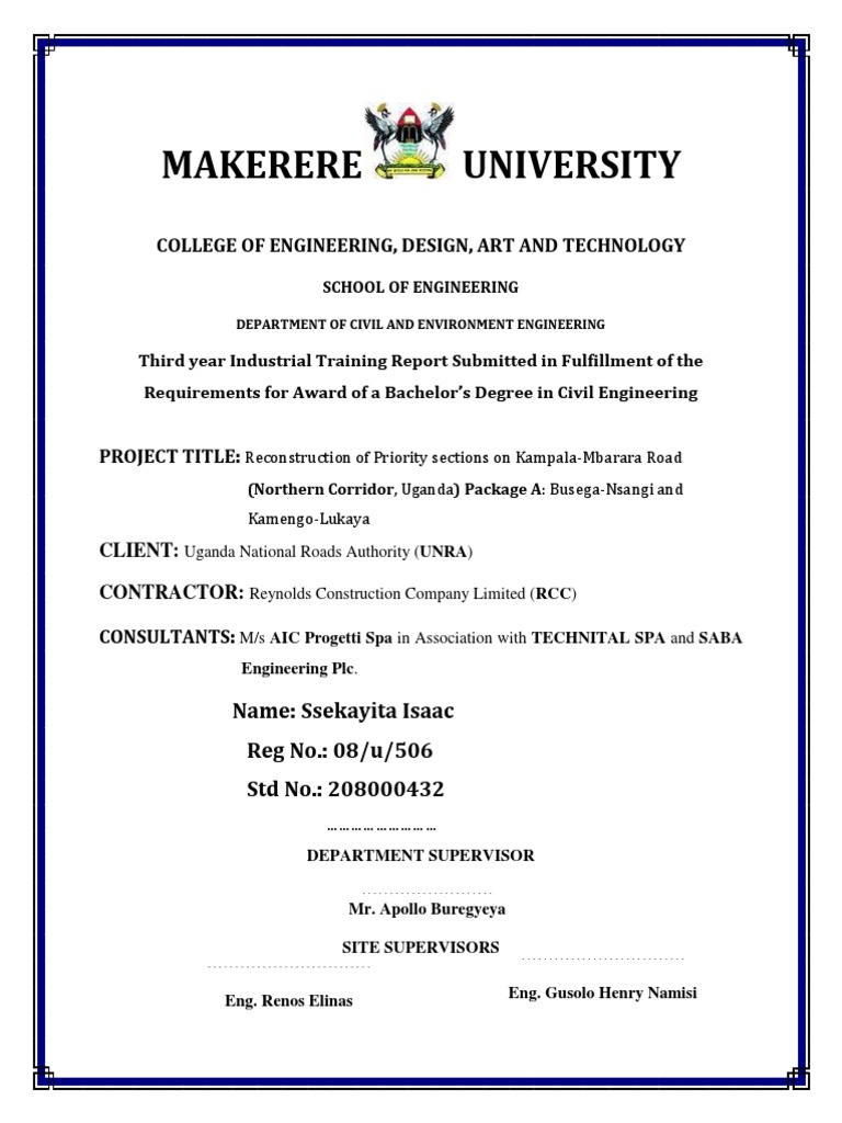 Industrial Training Report Final | PDF | Road Surface | Civil Engineering
