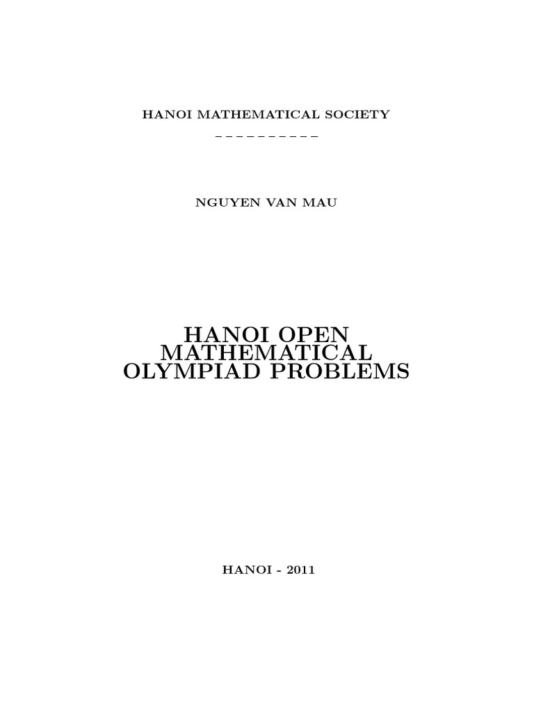 Hanoi Open Mathematical Olympiad Problems | PDF | Triangle | Area