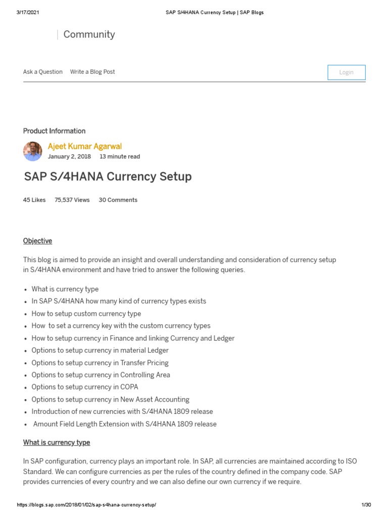 SAP S - 4HANA Currency Setup | PDF | Exchange Rate | Depreciation