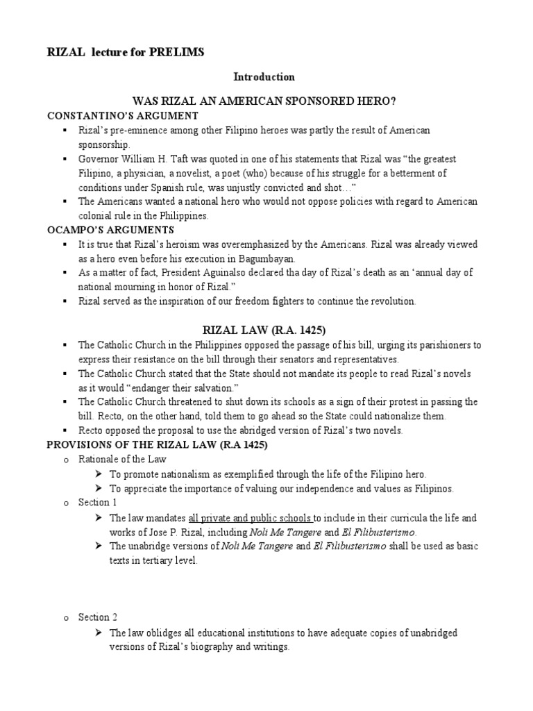 RIZAL_lecture_for_Prelims_2Sem_2021_ | PDF | Philippines