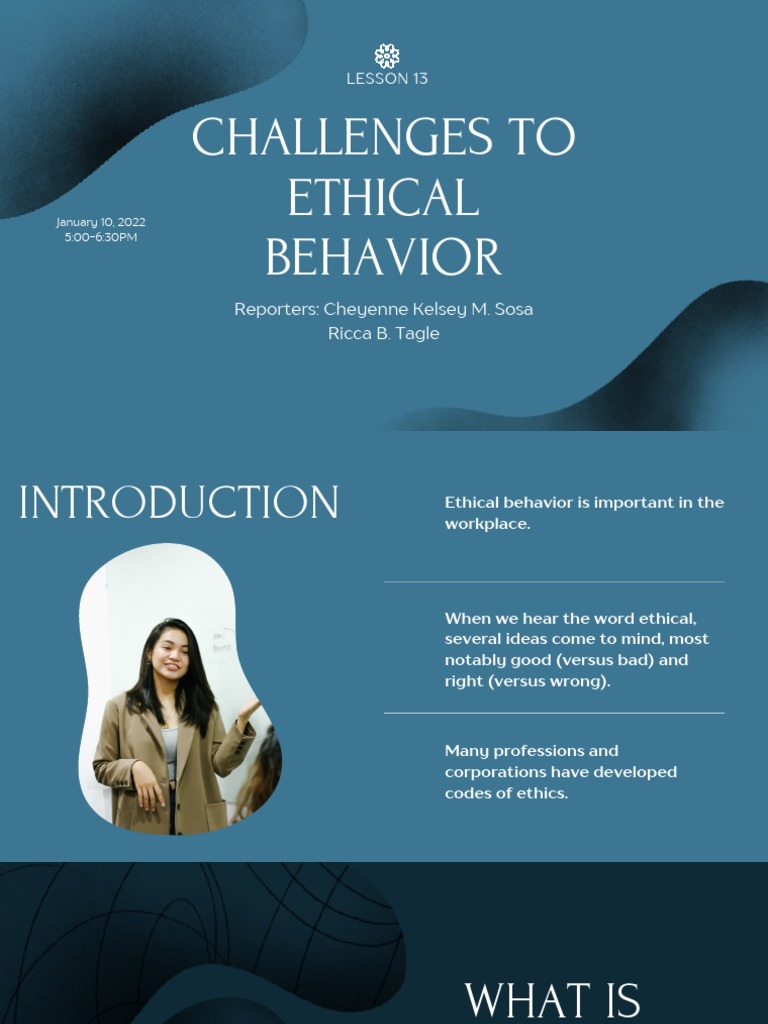Ethical Behavior Challenges in the Workplace | PDF | Profession ...