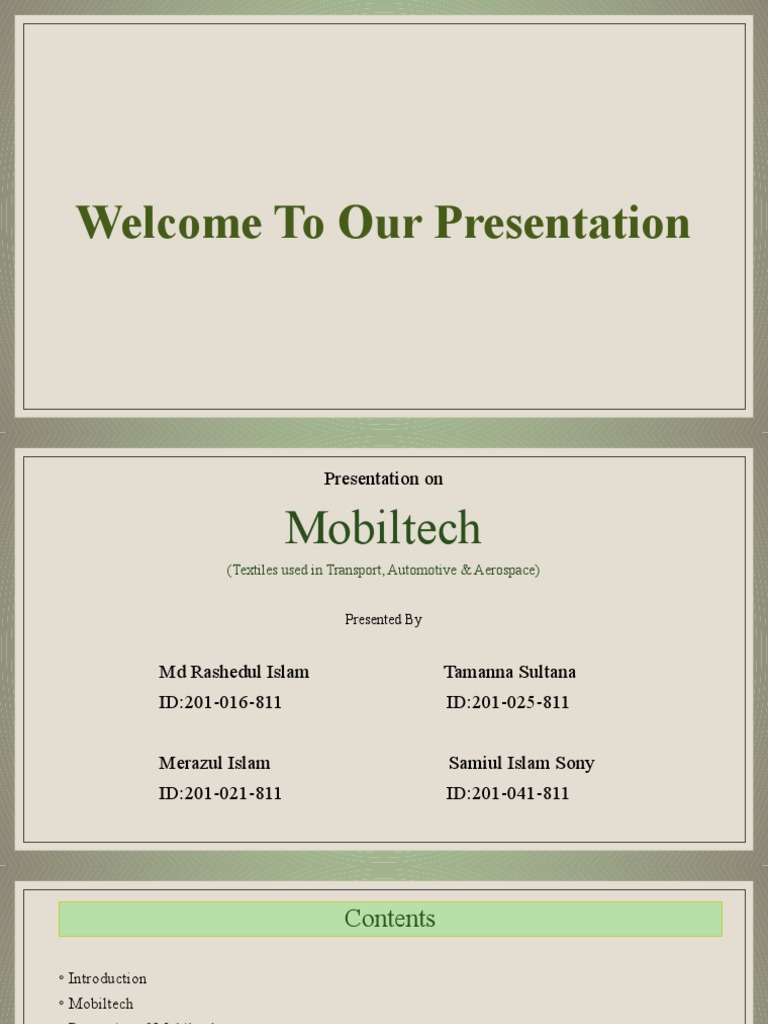 Mobiltech Presentation | PDF | Textiles | Nylon