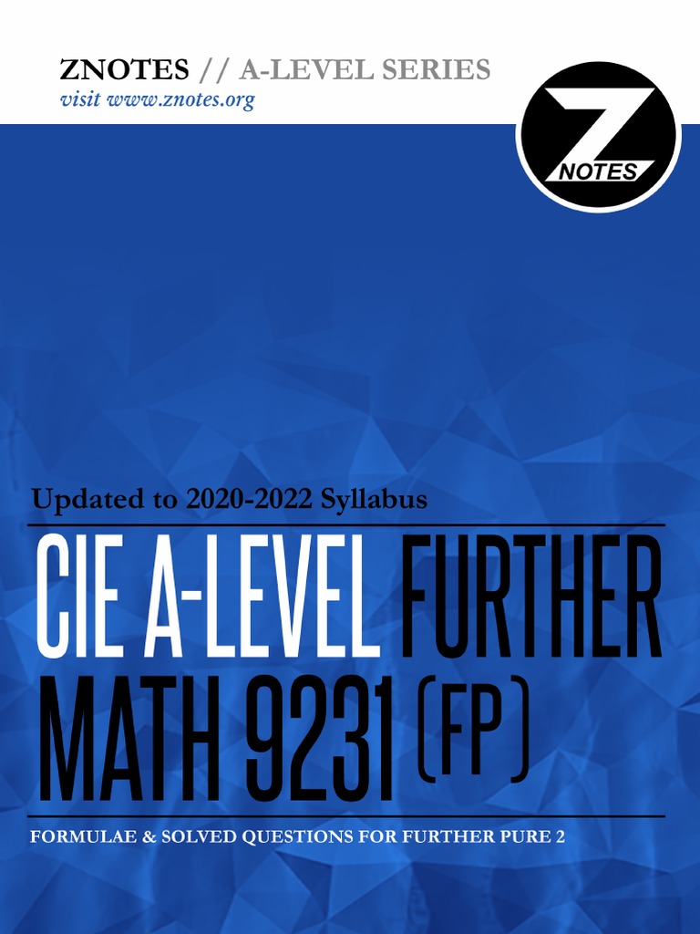 Caie A2 Further Maths 9231 Further Pure 2 | PDF | Eigenvalues And ...