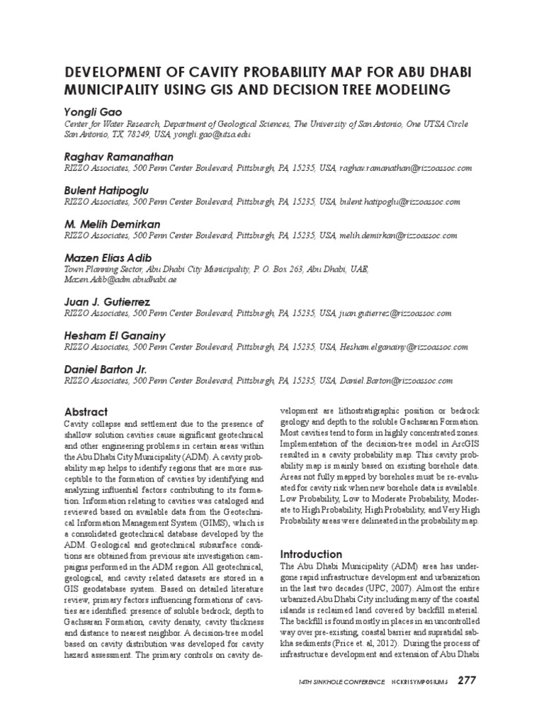 Development of Cavity Probability Map For Abu Dhab | PDF | Esri | Sinkhole
