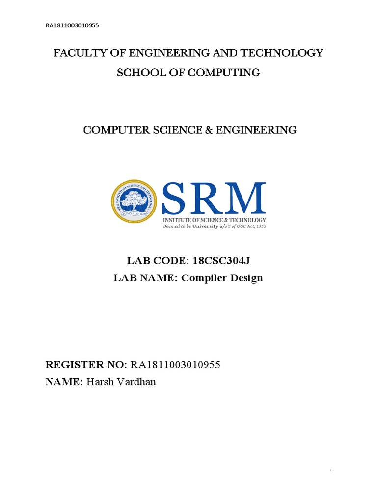 Final Lab Record | Download Free PDF | Parsing | Syntax (Logic)