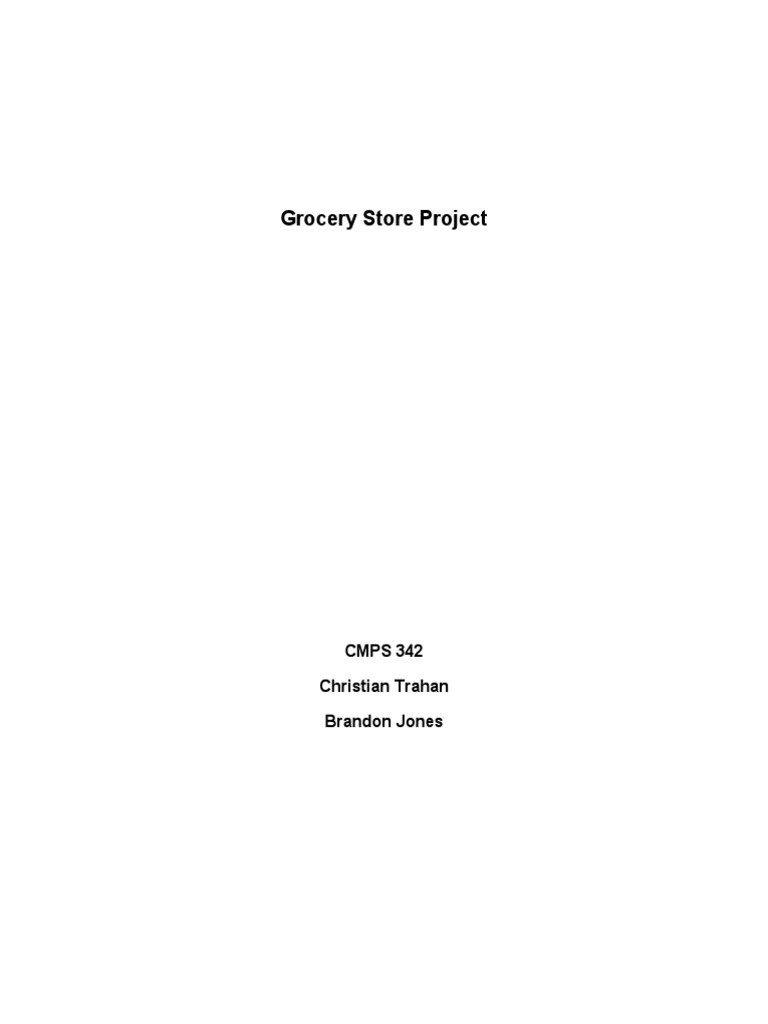 Grocery Store Project | PDF | Relational Model | Conceptual Model