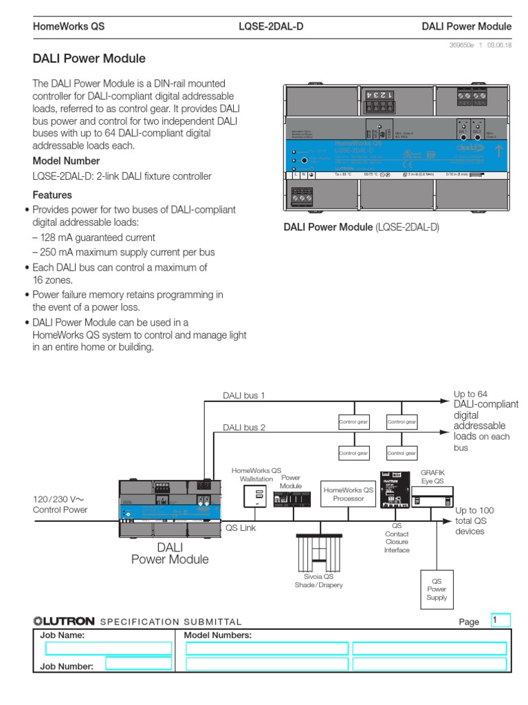 DALI Power Module: Upto64 DALI Bus 1 DALI Bus 2 | PDF | Electrical ...
