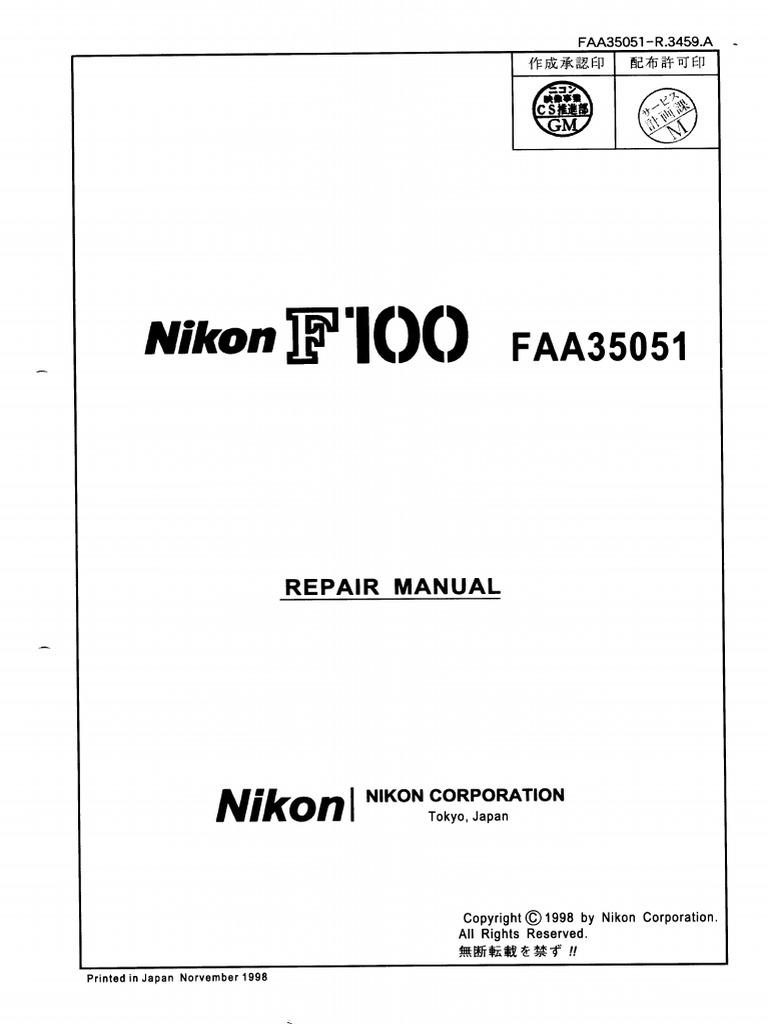 Nikon f100 Repair | PDF