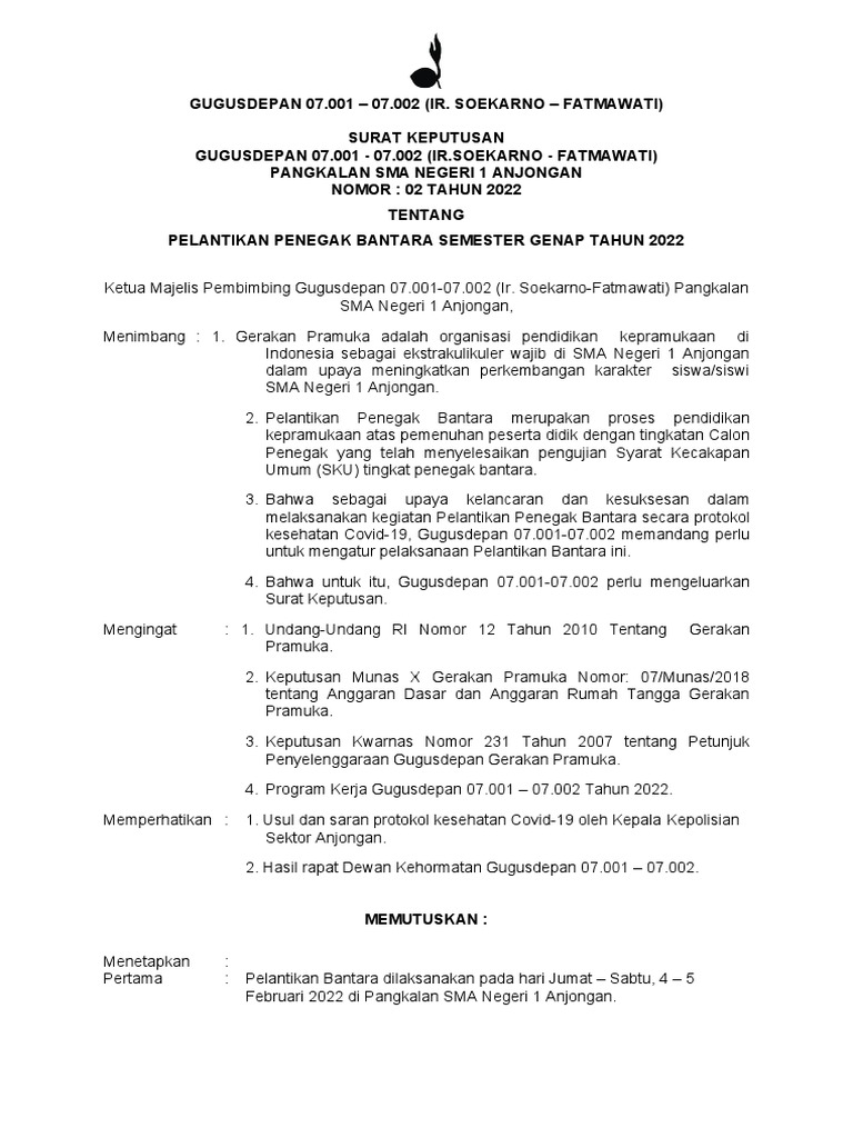 SK Pelantikan Bantara (1) - Dikonversi | PDF