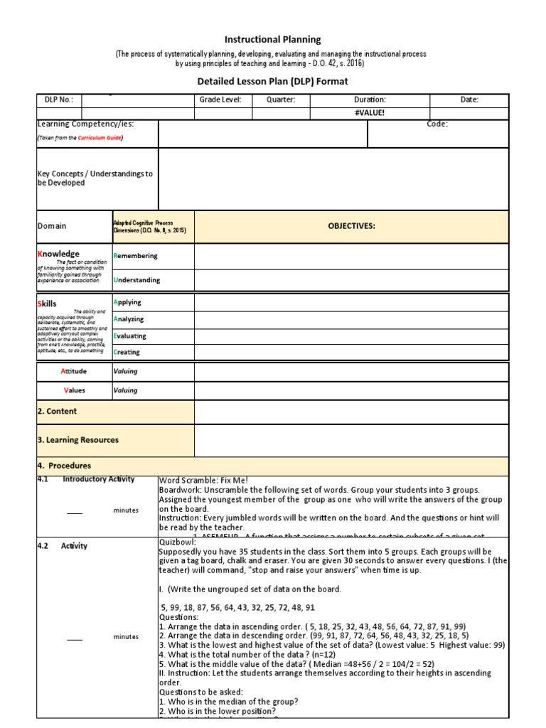 Lesson 7 Detailed Lesson Plan | PDF | Quartile | Cognition