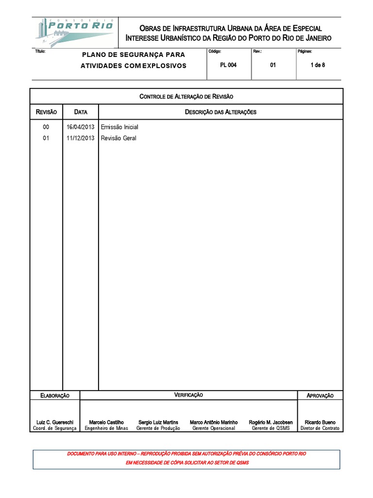 Plano de Segurança Explosivos | PDF | Polícia | Rio de Janeiro
