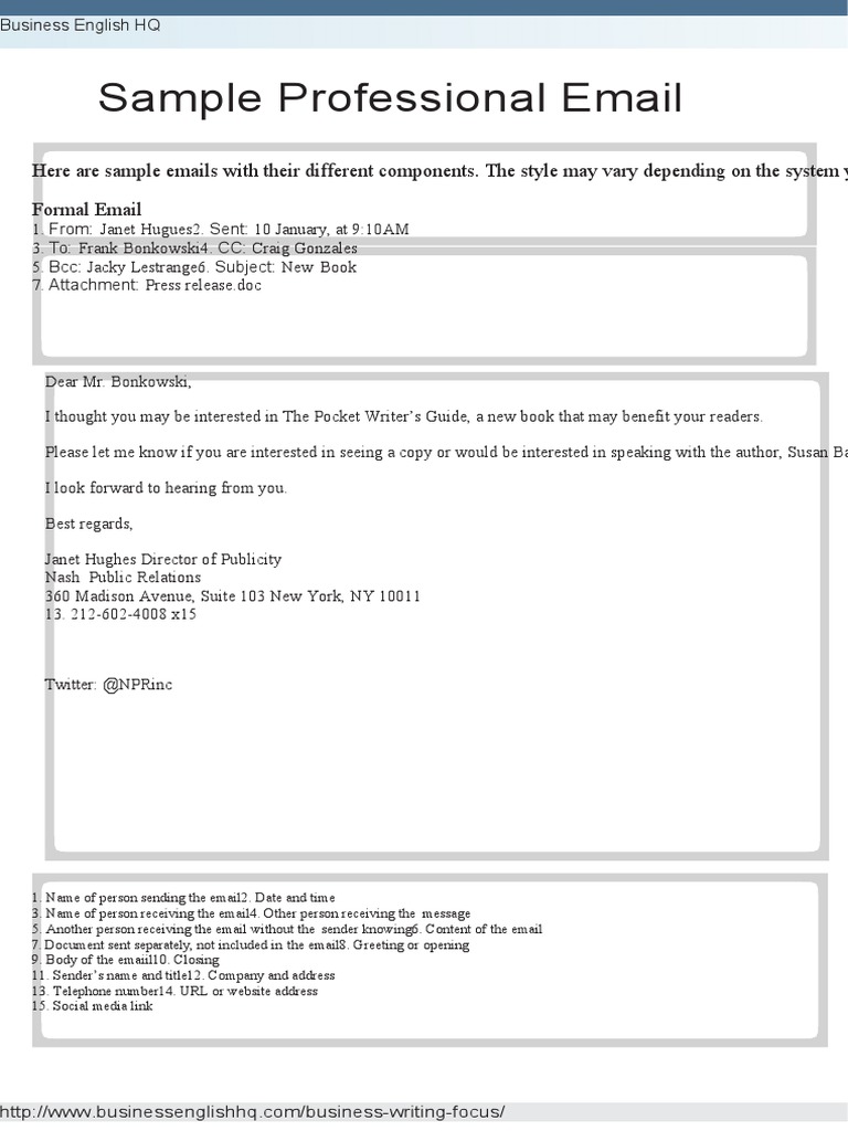 Sample Professional Email Formats | PDF | Career & Growth
