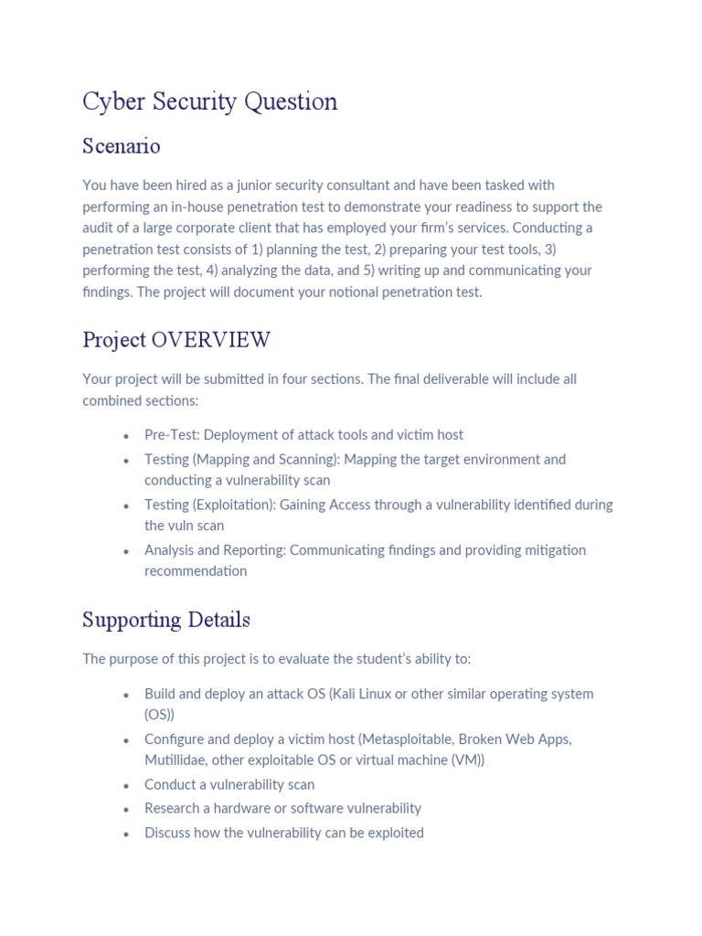 Cyber Security Question | Download Free PDF | Vulnerability (Computing ...
