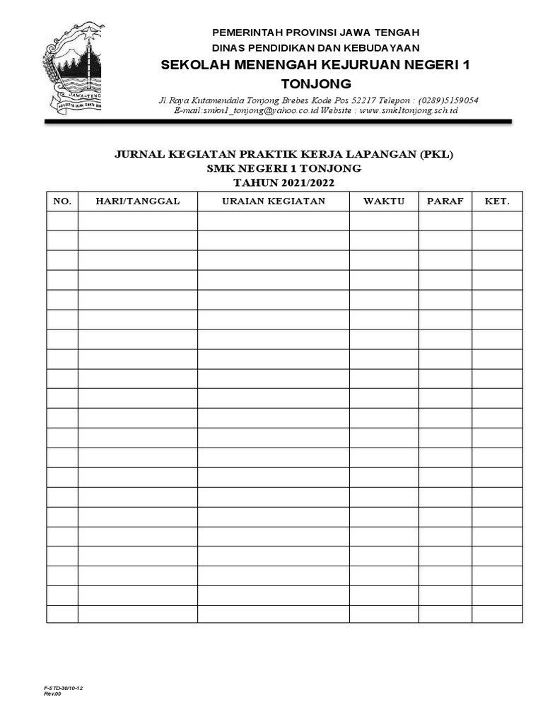Jurnal Kegiatan PKL | PDF