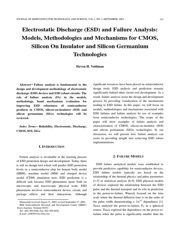 ESD Failure Analysis in CMOS & SiGe | PDF | Bipolar Junction Transistor ...