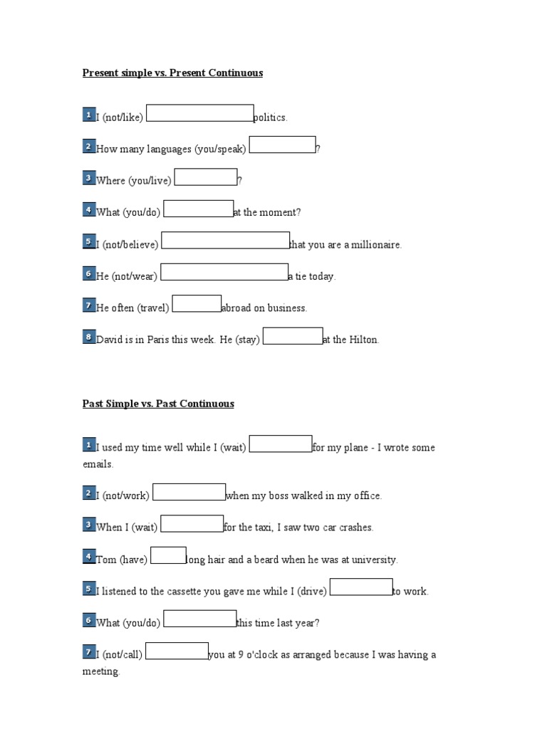 English Tenses: Simple vs. Continuous | PDF