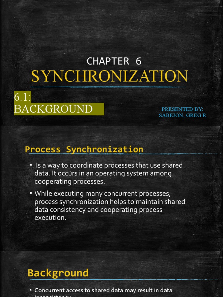 Chapter 6 Synchronization (Background) | PDF | Business