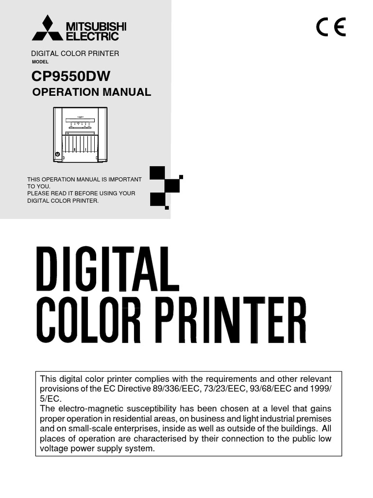 Mitsubishi Cp9550dw Rukovodstvo Po Rabote | PDF | Ac Power Plugs And Sockets | Printer (Computing)