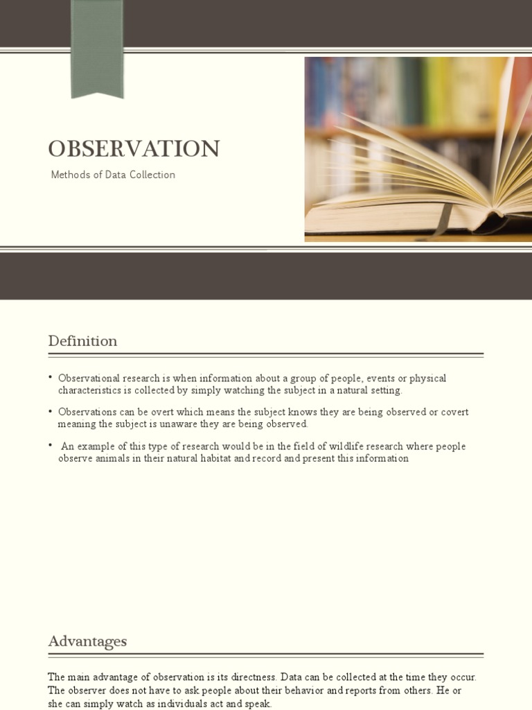 Observation: Methods of Data Collection | PDF