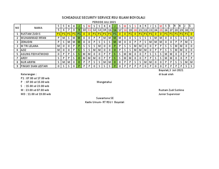 Scheadule Juli 2021 Terbaru | PDF
