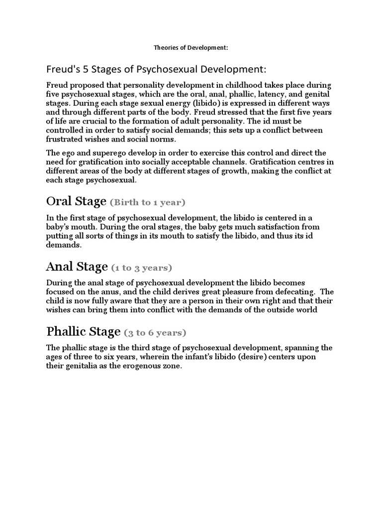 Freud and Erikson's Development Stages | PDF