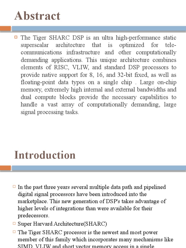Tiger Sharc | PDF | Digital Signal Processor | Central Processing Unit
