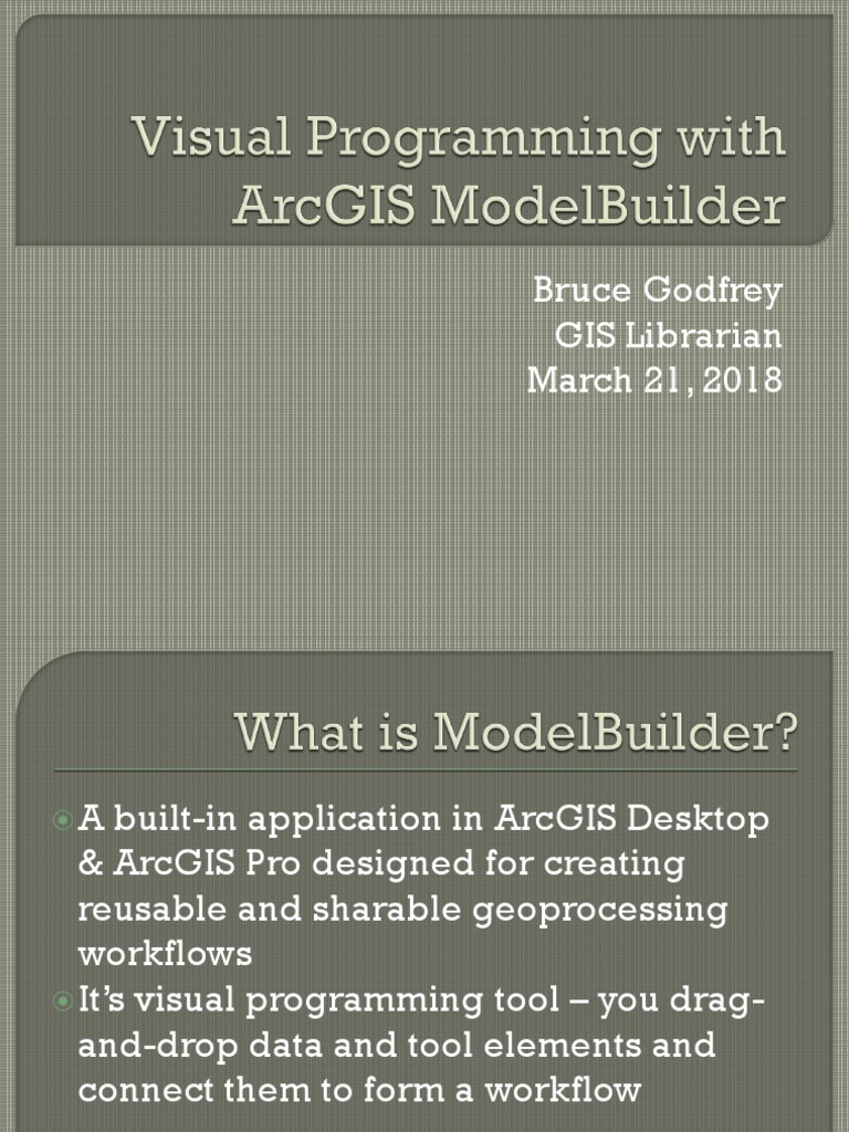 Arcgis Modelbuilder Godfrey | PDF | Computers