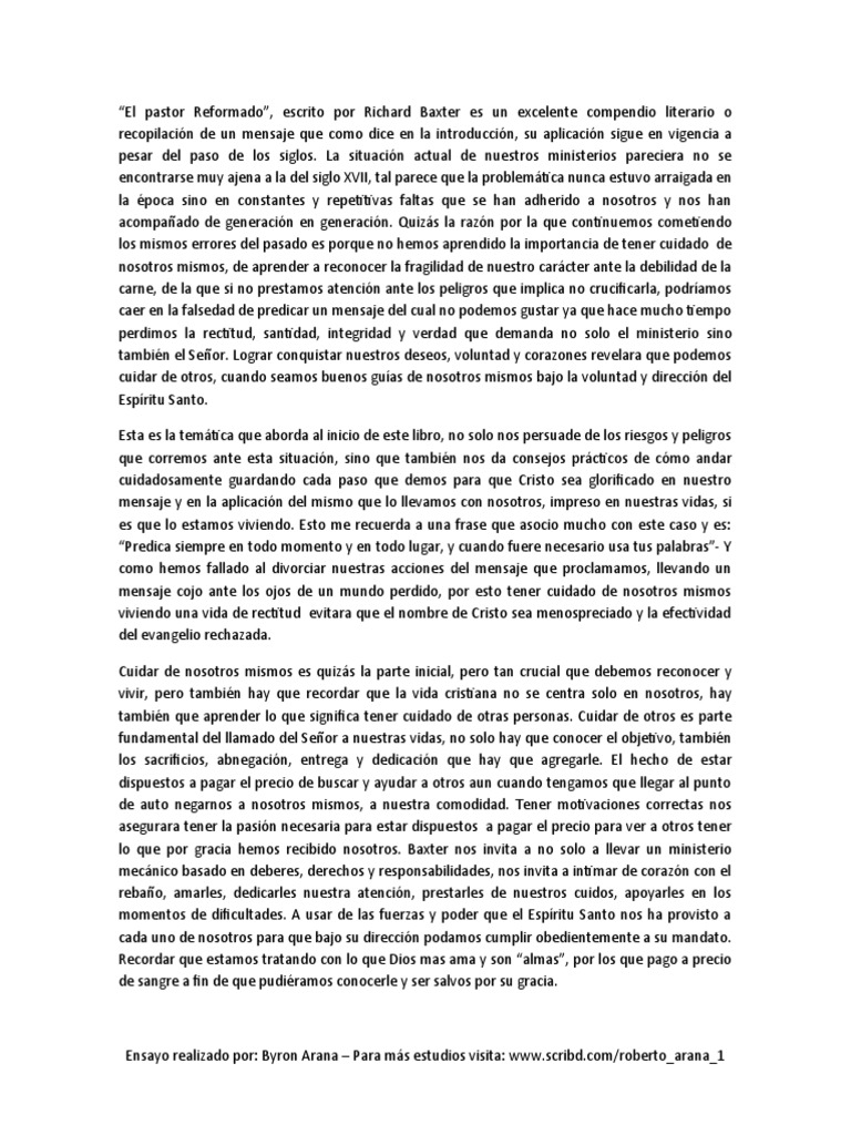 El Pastor Reformado | PDF | Cristo (título) | Dios