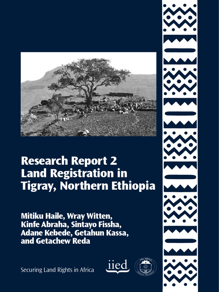 Research Report 2 Land Registration in Tigray, Northern Ethiopia | PDF ...