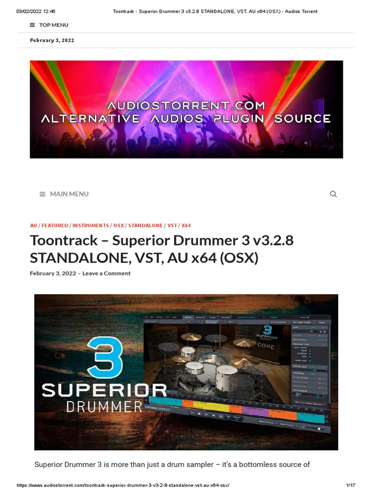 Toontrack - Superior Drummer 3 v3.2.8 STANDALONE, VST, AU x64 (OSX ...