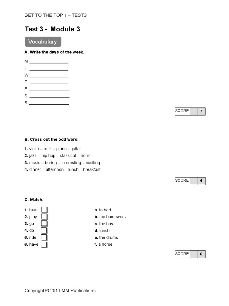 Test 3 - Module 3: Vocabulary | PDF