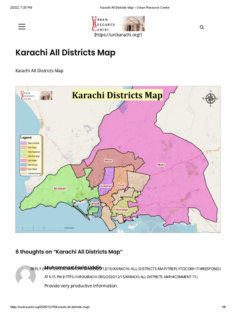 Karachi All Districts Map - Urban Resource Centre | PDF