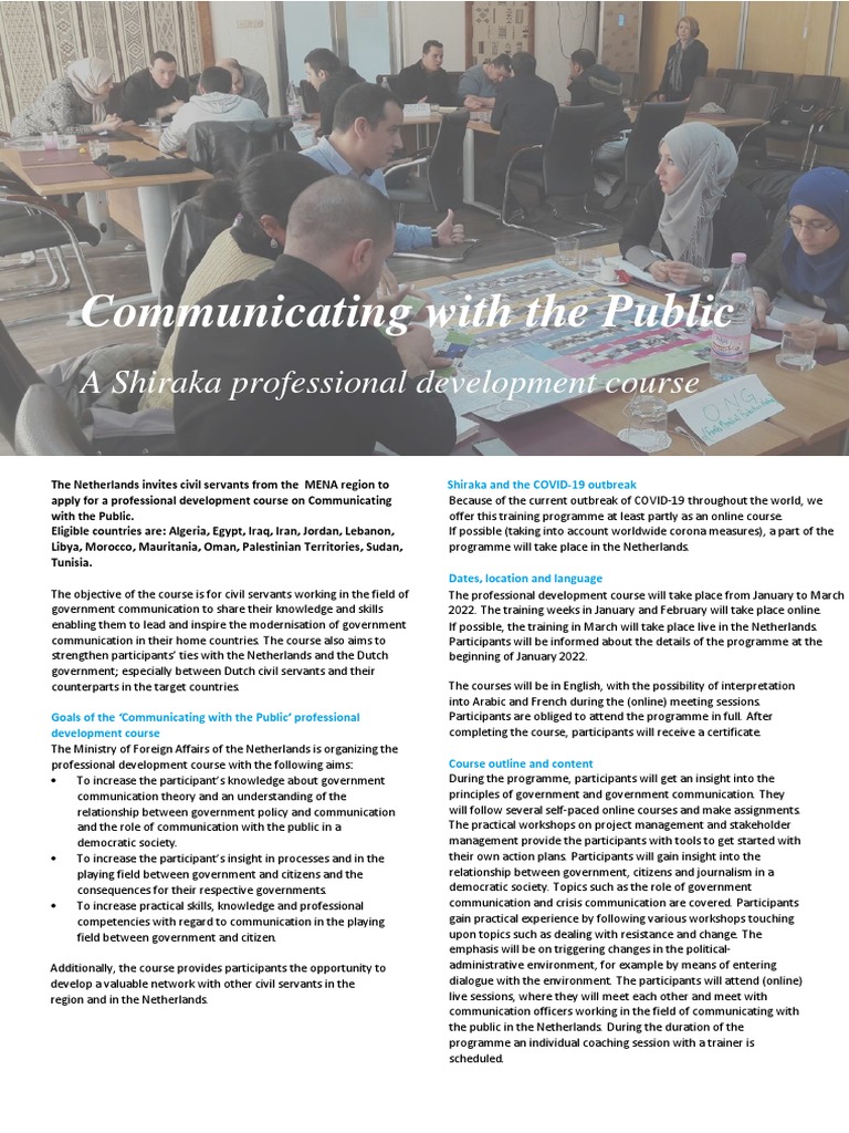 Communicating With The Public: A Shiraka Professional Development ...