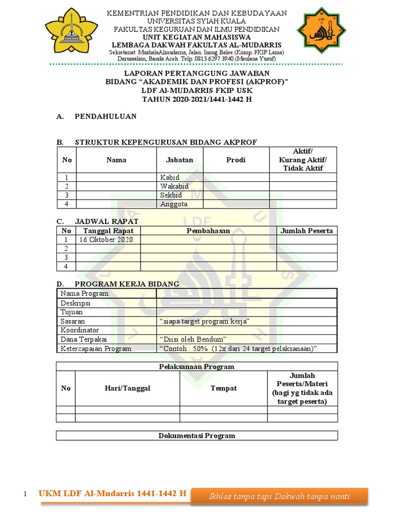FORMAT LPJ Lagi Revisi | PDF