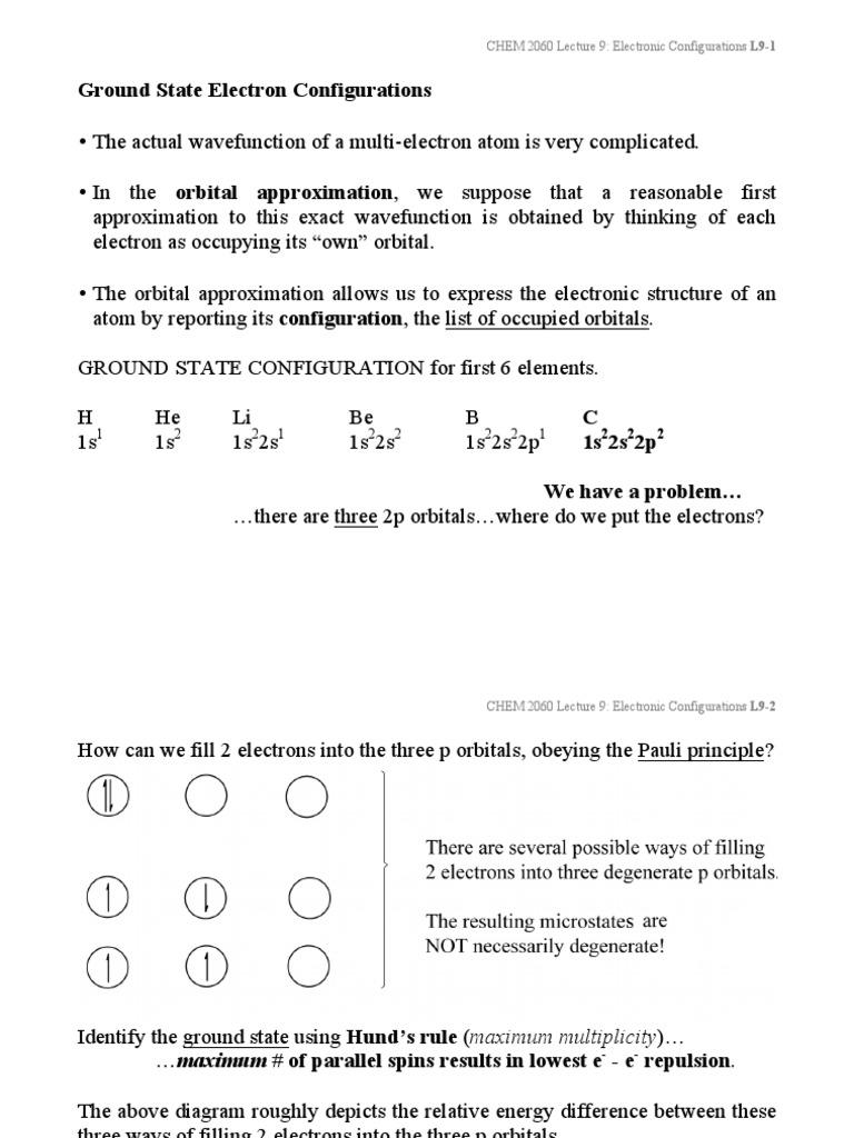 Ground State Electron Configurations | PDF | Atomic Orbital | Electron ...