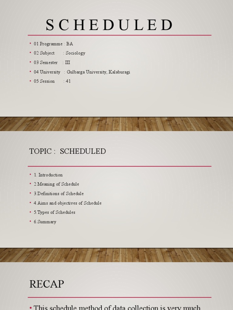 SCHEDULE | PDF | Interview | Information