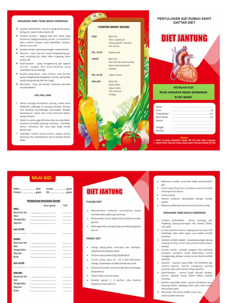 Leaflet Diet Jantung (Baru) | PDF
