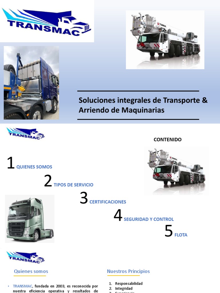 Presentación Transmac (Transporte y Arriendo) Rev 3 | PDF | Camión ...